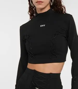 Off-White Logo Laced Cropped Top