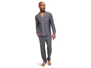 Eberjey William Printed Pj Set Men's Pajama Sets Tide Dot Ivory/ivory Black