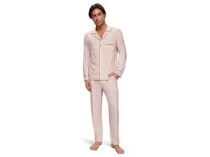 Eberjey William Printed Pj Set Men's Pajama Sets Tide Dot Ivory/ivory Multi