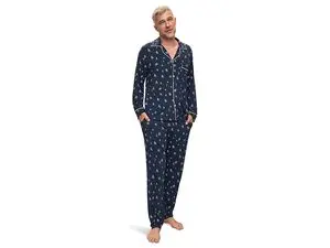 Eberjey William Printed Pj Set Men's Pajama Sets Tide Dot Ivory/ivory Navy