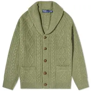 Ralph Lauren Aran Cable Shawl Collar Cardigan