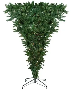 NORTHLIGHT Northlight 7Ft Pre-Lit Green Spruce Artificial Upside Down Christmas Tree - Nocolor