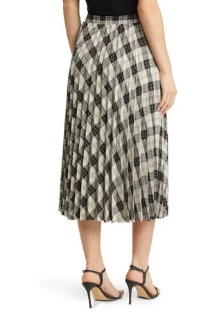 NIKKI LUND Robin Pleated Midi Skirt - Black