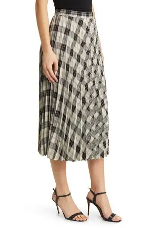 NIKKI LUND Robin Pleated Midi Skirt - Black