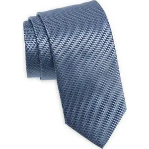 Eton Geometric Silk Neck Tie - Dark Blue