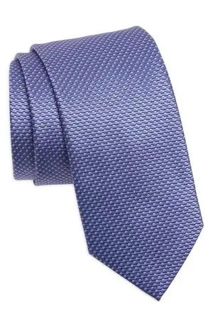 Eton Geometric Print Silk Neck Tie - Dark Purple