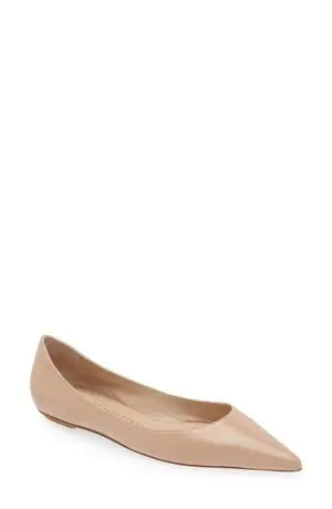 STUART WEITZMAN Emilia Pointed-toe Flat - Adobe