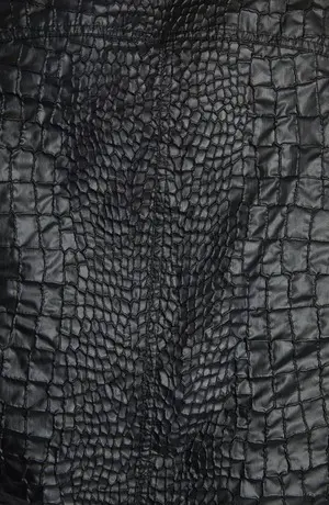 Versace Croc Texture Faux Leather Cargo Jacket