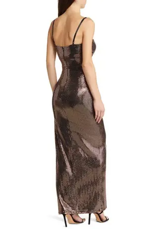 Lulus Sequin Slit Dress