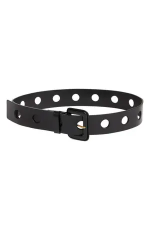Nordstrom Eden Leather Buckle Belt - Black
