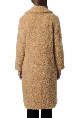 Bernardo Faux Shearling Double Breasted Longline Coat - Gingerroot