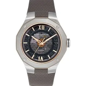 Baume & Mercier Riviera Skeleton Automatic Watch - Smoked Gray