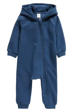 Nordstrom Nordstrom Hooded Fleece Romper Navy Denim
