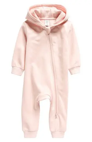 Nordstrom Nordstrom Hooded Fleece Romper Pink Lotus