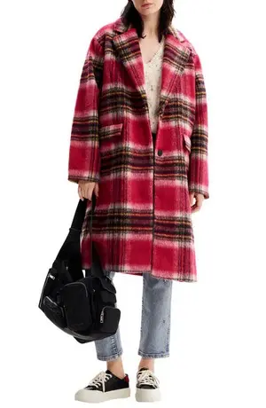 Desigual Tommy Plaid Overcoat
