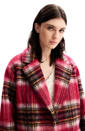 Desigual Tommy Plaid Overcoat