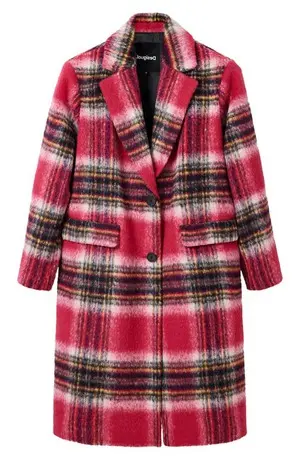 Desigual Tommy Plaid Overcoat