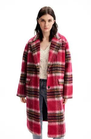 Desigual Tommy Plaid Overcoat