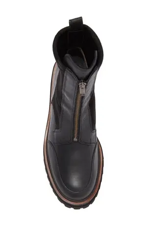 Paul Green Sheridan Lug Zip Bootie - Blk Cmbo
