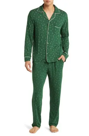 Eberjey William Print Stretch Tencel® Modal Pajamas Winterpine Forest Green