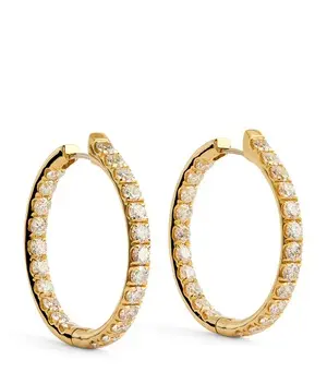 Melissa Kaye Diamond Large Honey Hoop Earrings