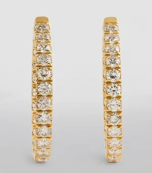 Melissa Kaye Diamond Large Honey Hoop Earrings