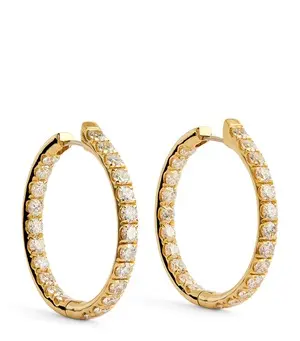 Melissa Kaye - Diamond Large Honey Hoop Earrings