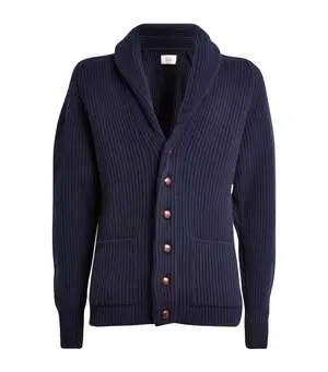 Harrods Cashmere Shawl-collar Cardigan - Navy