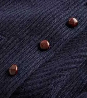 Harrods Cashmere Shawl-collar Cardigan - Navy