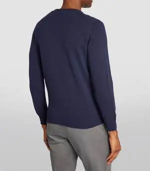 Harrods Cashmere Crew Neck Sweater - Navy