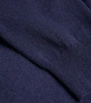 Harrods Cashmere V-neck Pullover - Navy