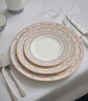 O.W.LONDON Set Of 2 Loop Dessert Plates - Pink