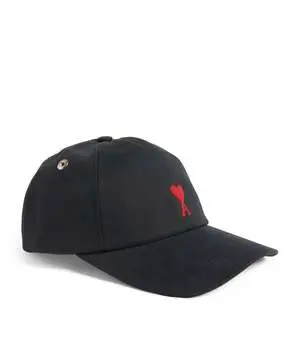Ami Logo Embroidered Baseball Cap - Black