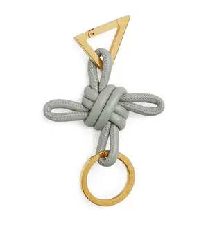 Bottega Veneta Leather Knot Keyring - Grey