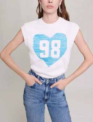 Maje Sleeveless Heart Jumper