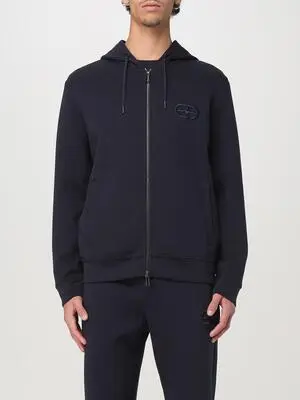 Emporio Armani Full Zip Hoodie With Logo Detail - Navy