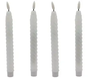 LUMABASE Twisted Taper Candles W/ 3d Wick Set Of 4 - One-color