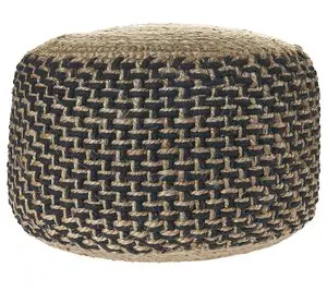 OX BAY TRADING CO. Ox Bay Bohemian Woven Jute Blend Ottoman Pouf - One-color