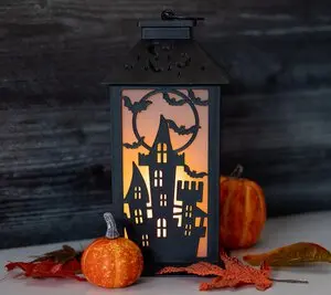 LUMABASE Battery-operated Flame Effect Hallowee N Lantern