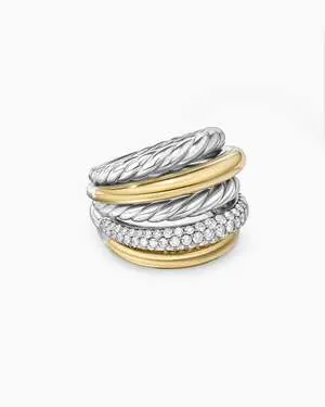 David Yurman David Yurman DY Mercer® Multi Row Ring With Diamonds Diamond