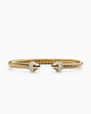 David Yurman Cable Bracelet In 18k Yellow Gold With Diamonds - Diamond