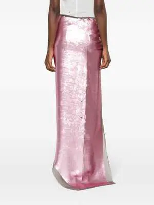 Rick Owens Sequinned Asymmetric Maxi Skirt - Pink