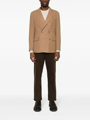 Polo Ralph Lauren Logo-patch Double-breasted Sport Jacket - Brown