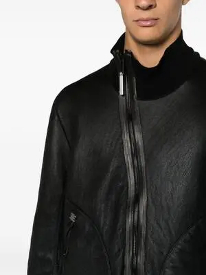 ISAAC SELLAM EXPERIENCE Off-centre Leather Bomber Jacket