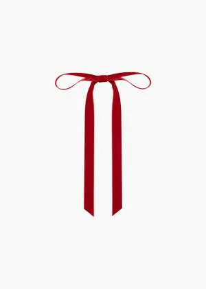 JENNIFER BEHR Jennifer Behr Aida Velvet Bow Barrette Rouge