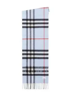 Burberry Checked Cashmere Scarf - Blue
