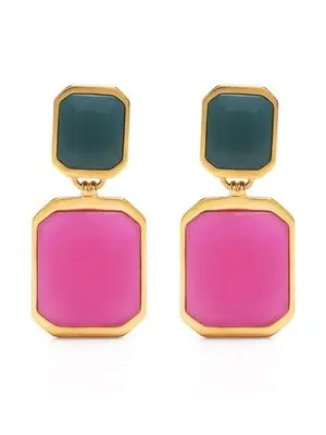 Saint Laurent Contrast Dual Tone Earrings