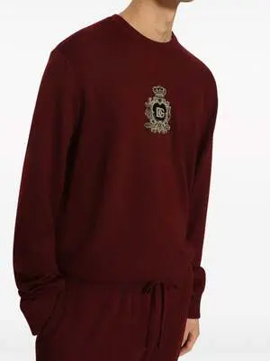 Dolce & Gabbana Logo Embellished Virgin Wool-cashmere Sweatshirt