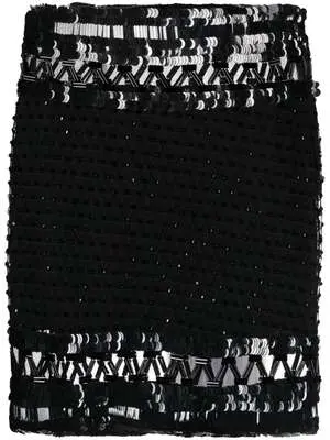 Alberta Ferretti Beaded Miniskirt - Black