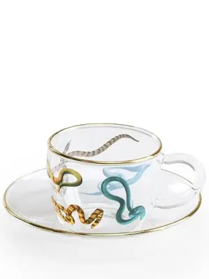 SELETTI Snake-print Coffee Cups - White